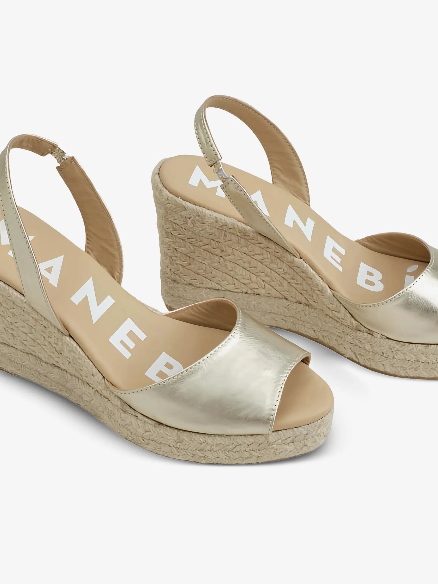 Эспадрильи Manebi Metallic-leather slingback espadrilles, размер 41, золотистый — фото 1