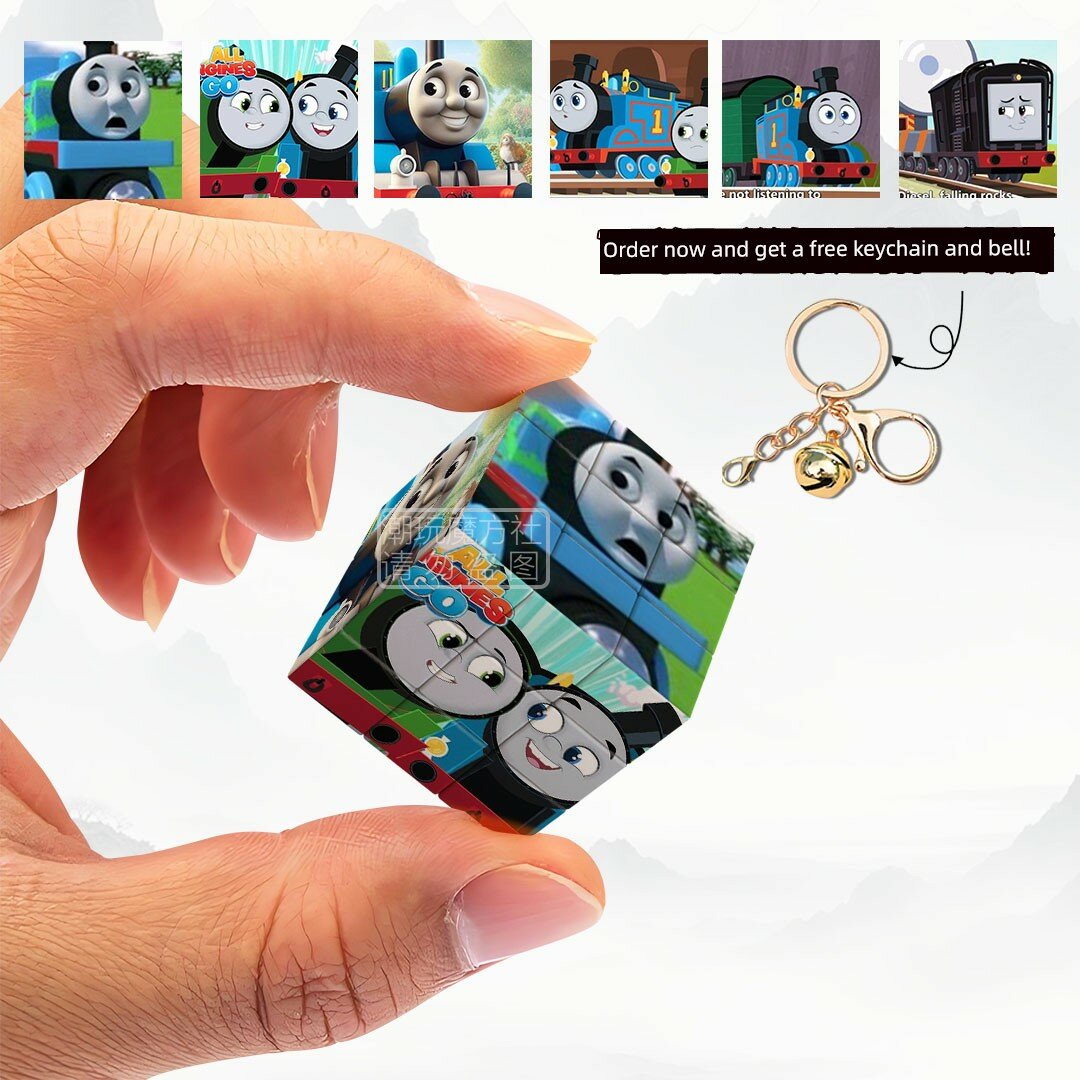 Thomas and Friends 3x3 Аксессуар Ключенард Карикатура Чарм Ученик Пазл Сумка Чарм
