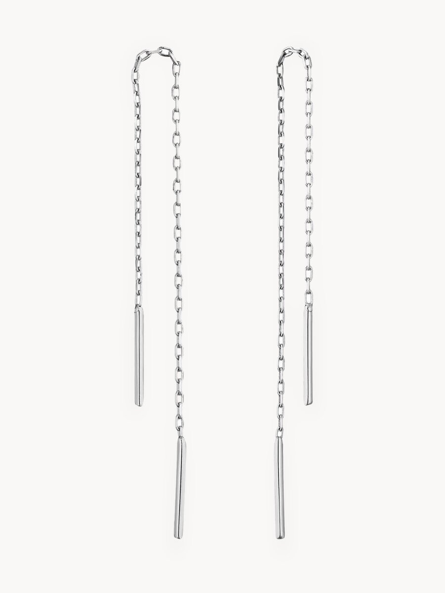 Серьги цепочки, серебро, 925 проба, родирование