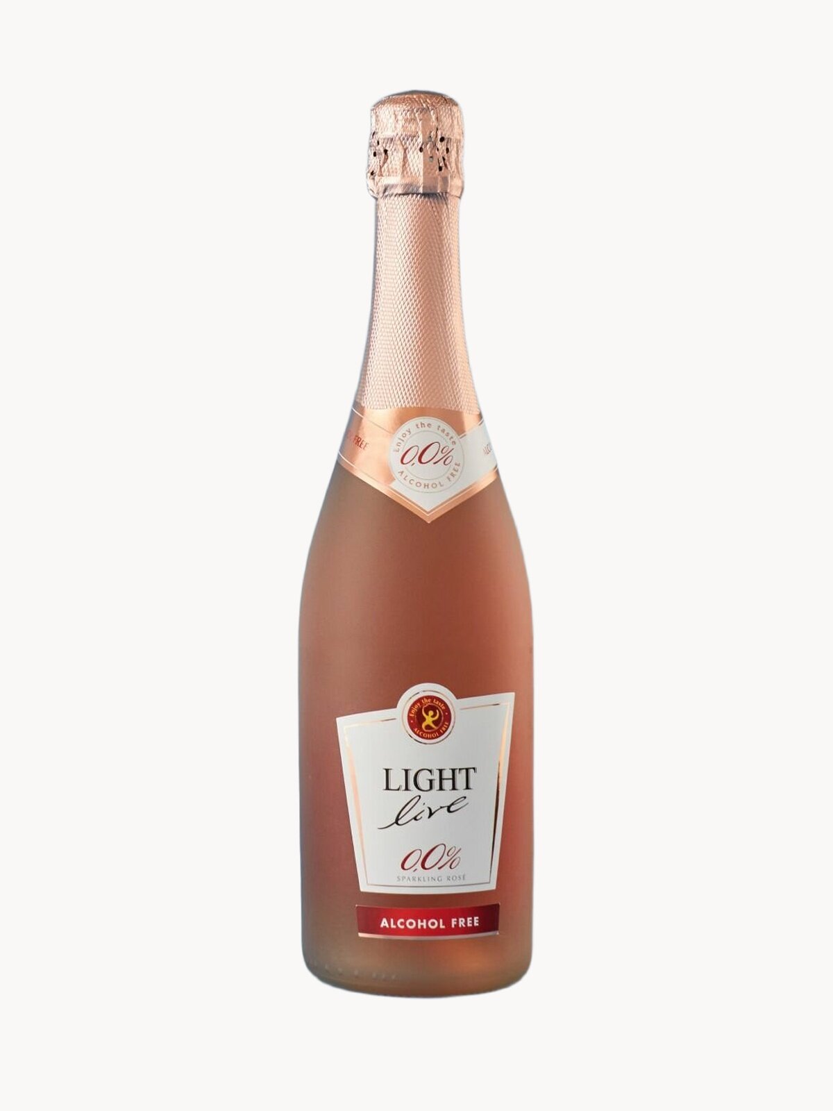 Безалкогольное шампанское LIGHT LIVE Sparkling Rose (Лайт Лив Спарклинг Розе) игристое вино розовое полусладкое, 100% натуральное, Германия (0.75L, Alc.0,0%)