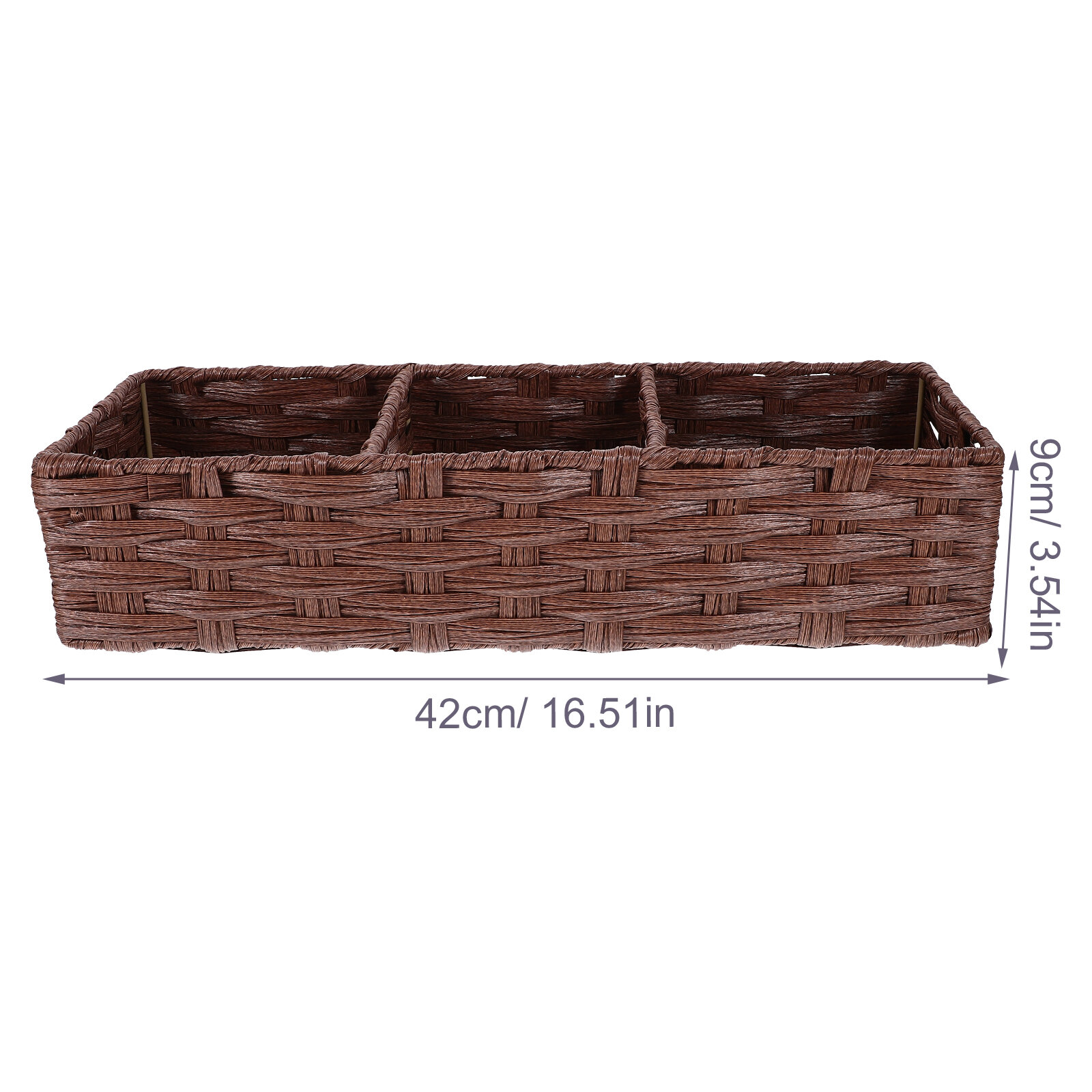 Корзина Для Хранения С Разделителями Имитация Ротанга 42.00X14.00X9.00Cm