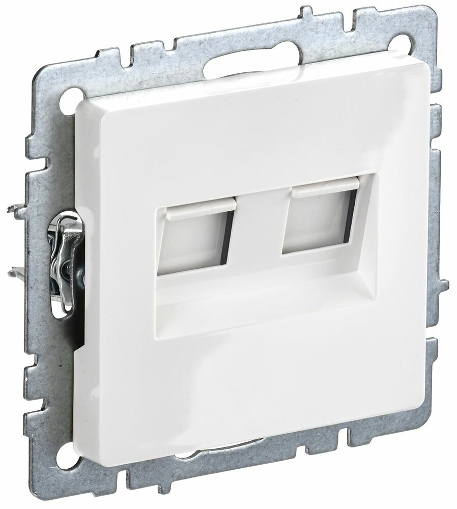 IEK BRITE BAБелый Розетка комп. 2-ая RJ45 кат.6 РК11-2-БрБ, BR-K20-2-K01