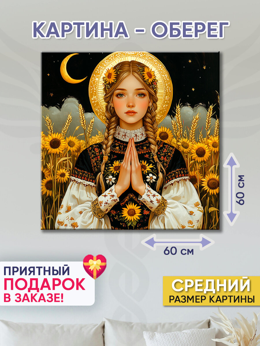 Картина на холсте "Русская красавица" 60х60 см