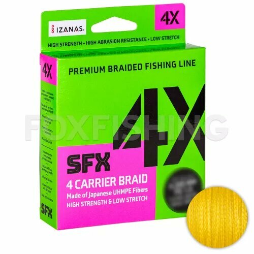 Плетёный шнур Sufix Sfx Braid X4 135м. 0.148мм. Yellow