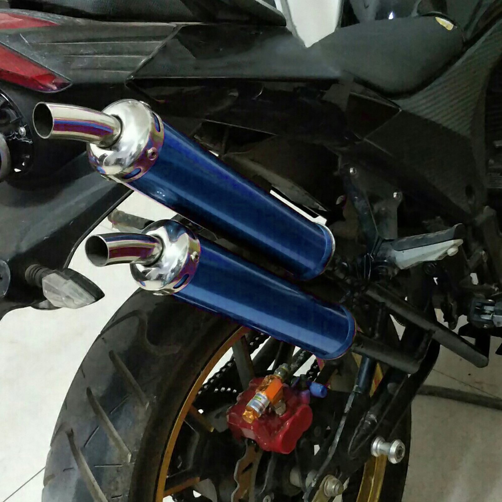 Глушитель выхлопной трубы из нержавеющей стали 20 мм/0,8 дюйма, модифицированные детали для 2-тактного мотоцикла, синий