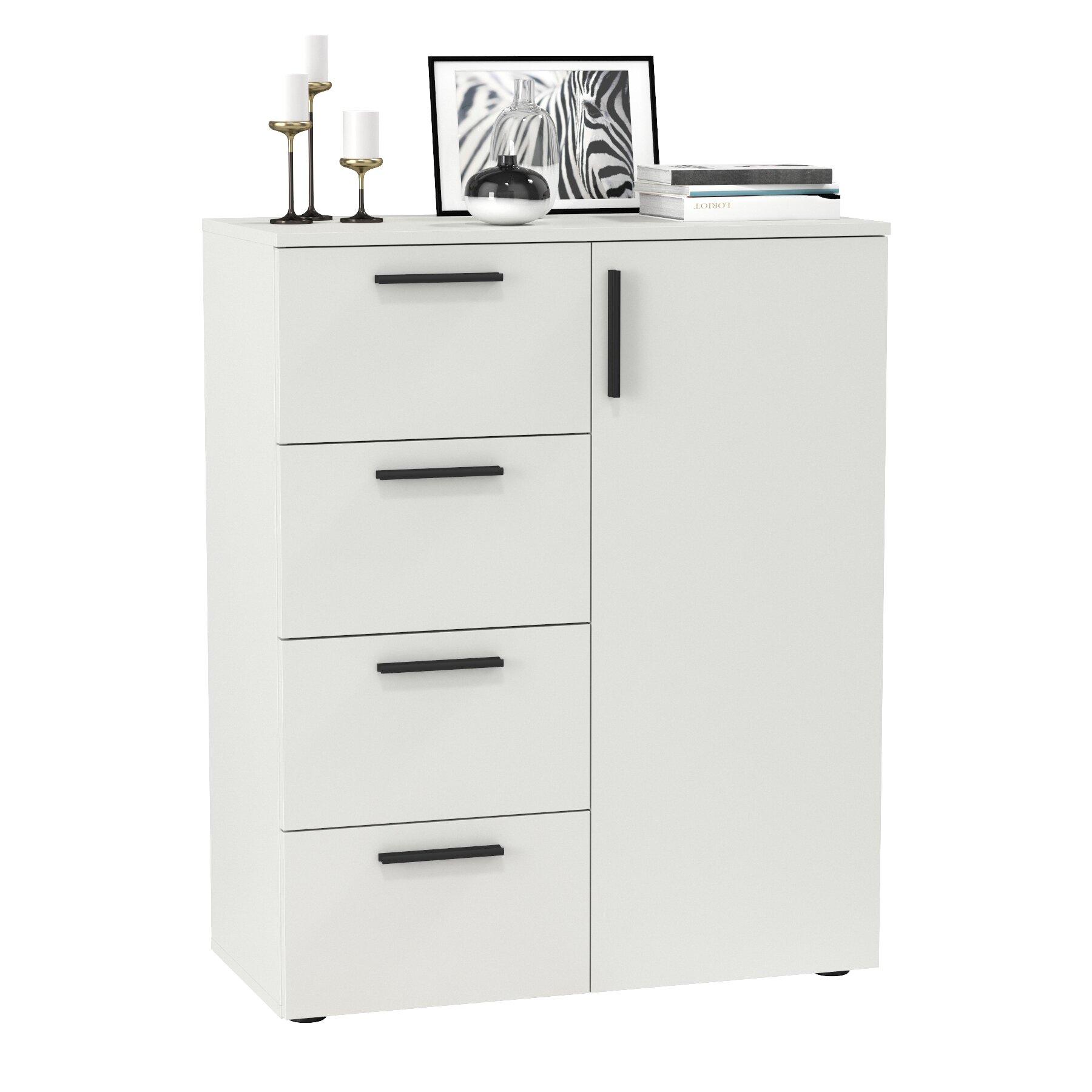 Комод Эйр 16.241, белый шагрень, ШхГхВ 79,7х38,3х97,9 см, универсальная сборка