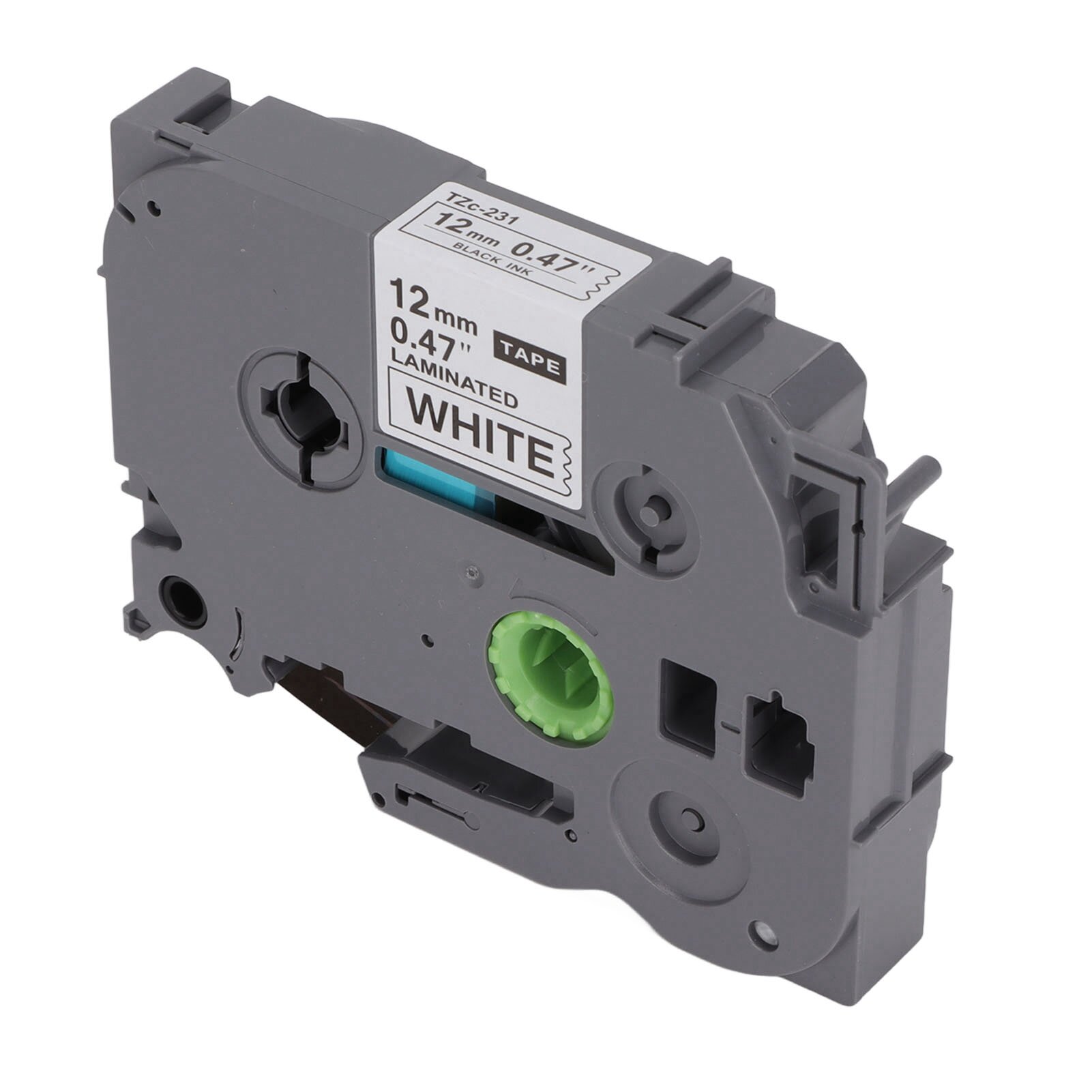 Лента для изготовления этикеток, ширина 12 мм, длина 8 м, черно-белая, водонепроницаемая, прочная клейкая лента для этикеток для TZC231, полиэтиленовый пакет, 1 шт.