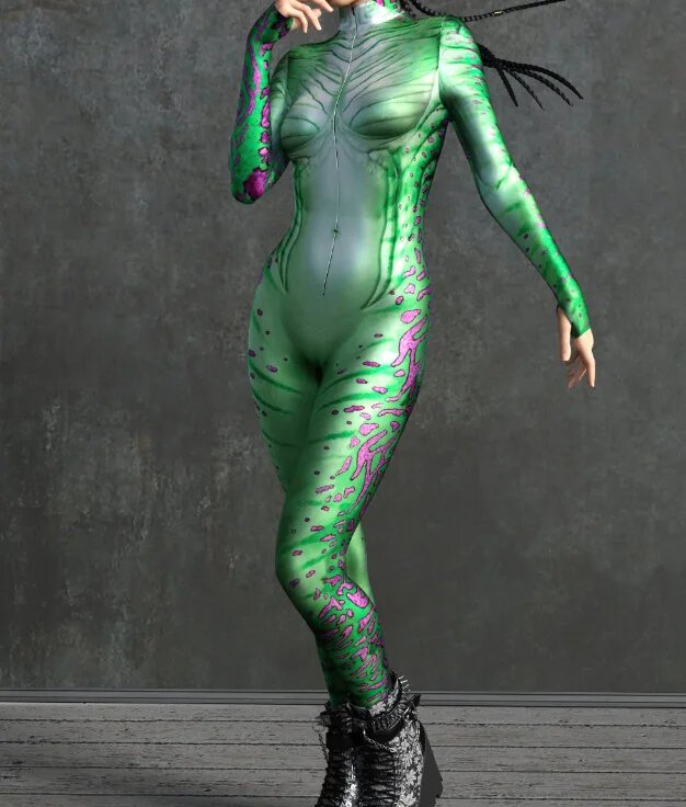 Женский панк комбинезон «Ужасы монстров»