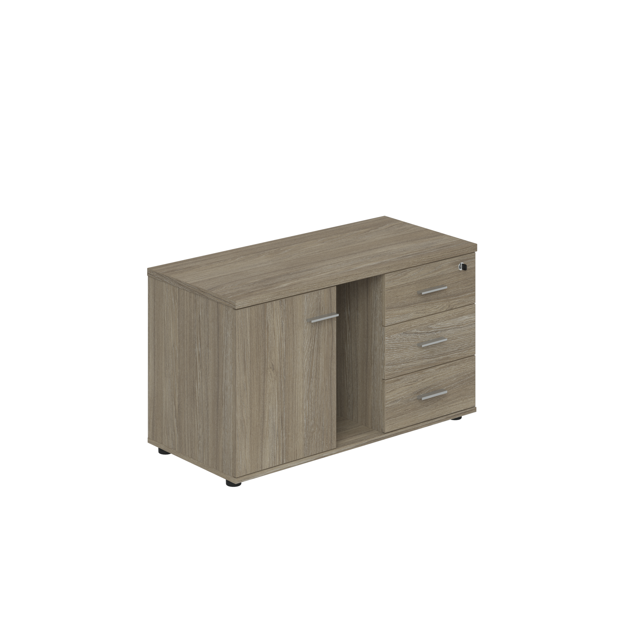 Тумба опорная (мобильная) с замком Norden WN.203 правая дуб темный