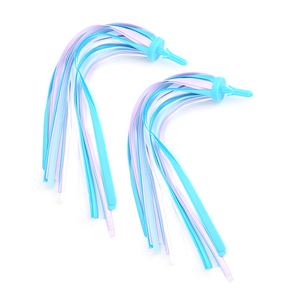 1 пара лент с кисточками для велосипеда, ленточки на руль, аксессуары для детского самоката, небесно-голубой цвет.