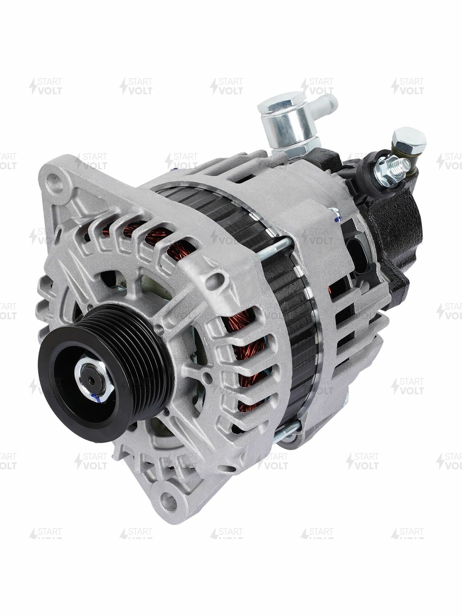 Генератор StartVolt LG0322, для ГАЗ Газель Next 2022-, передний, серый/черный