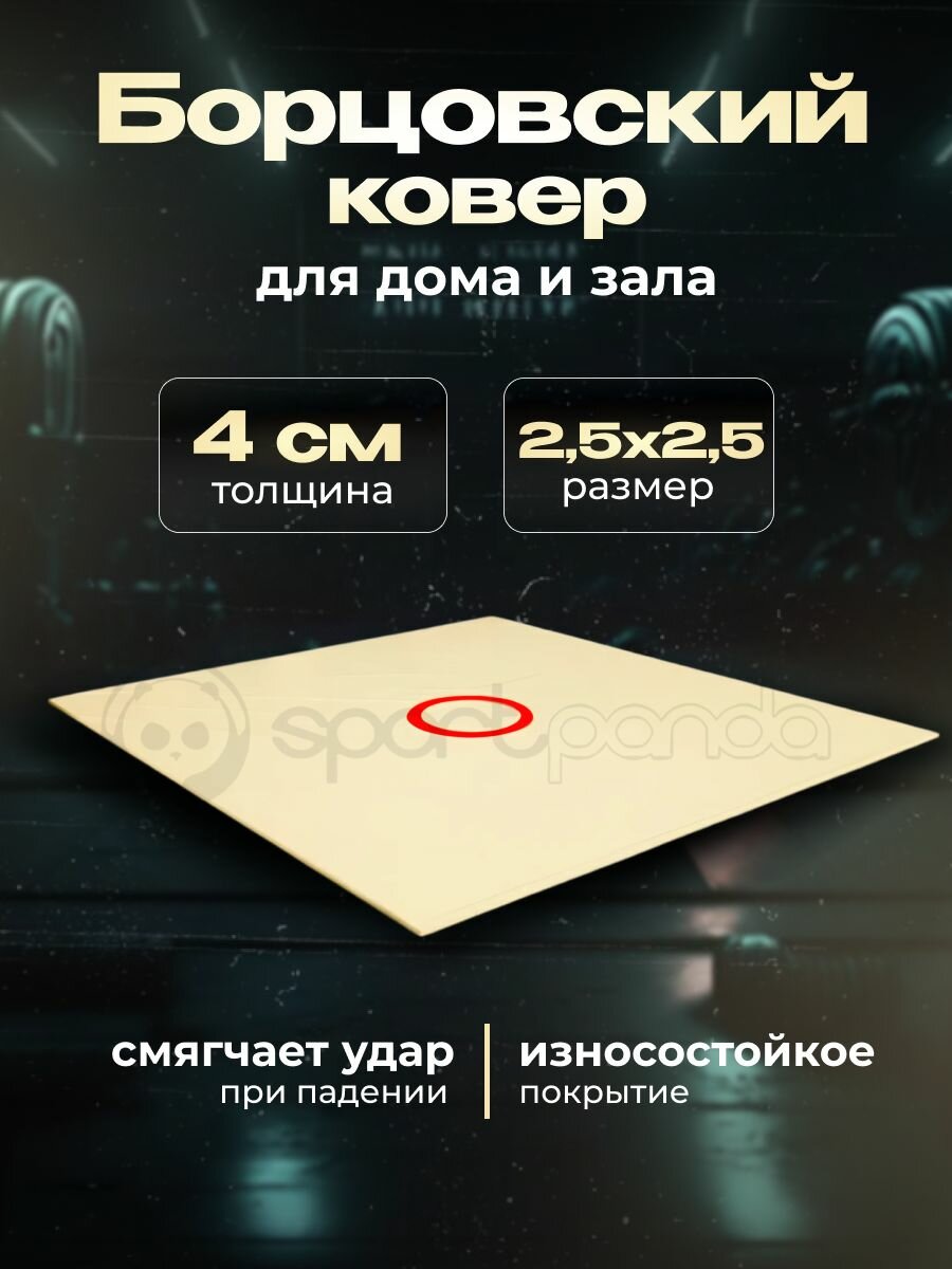 Борцовский ковер SportPanda, разборный, на карманах, 2.5x2.5 м