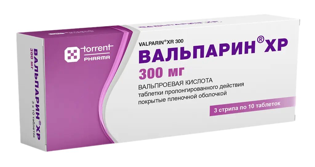 Вальпарин ХР таблетки пролонг действия покрыт. плен. об. 300 мг 30 шт