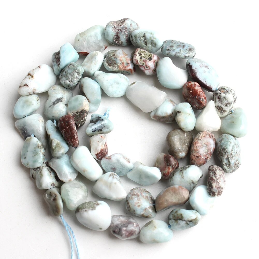 Бусины из аквамарина, ларимар, апатита, лунного камня, 4-8 мм, GMB724 Larimar
