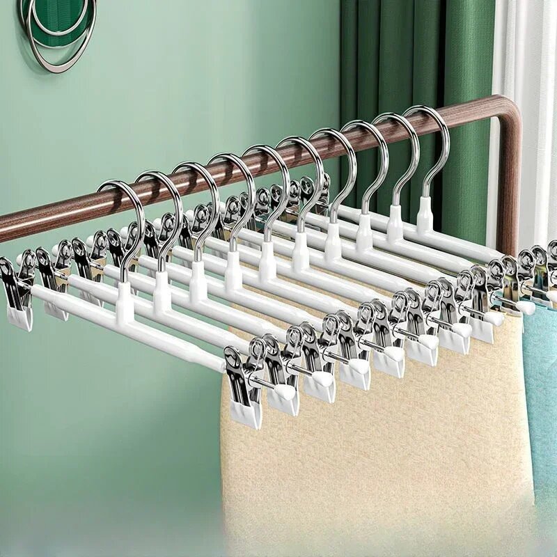Вешалки для одежды из нержавеющей стали 10 PCs, Белый, WHITE