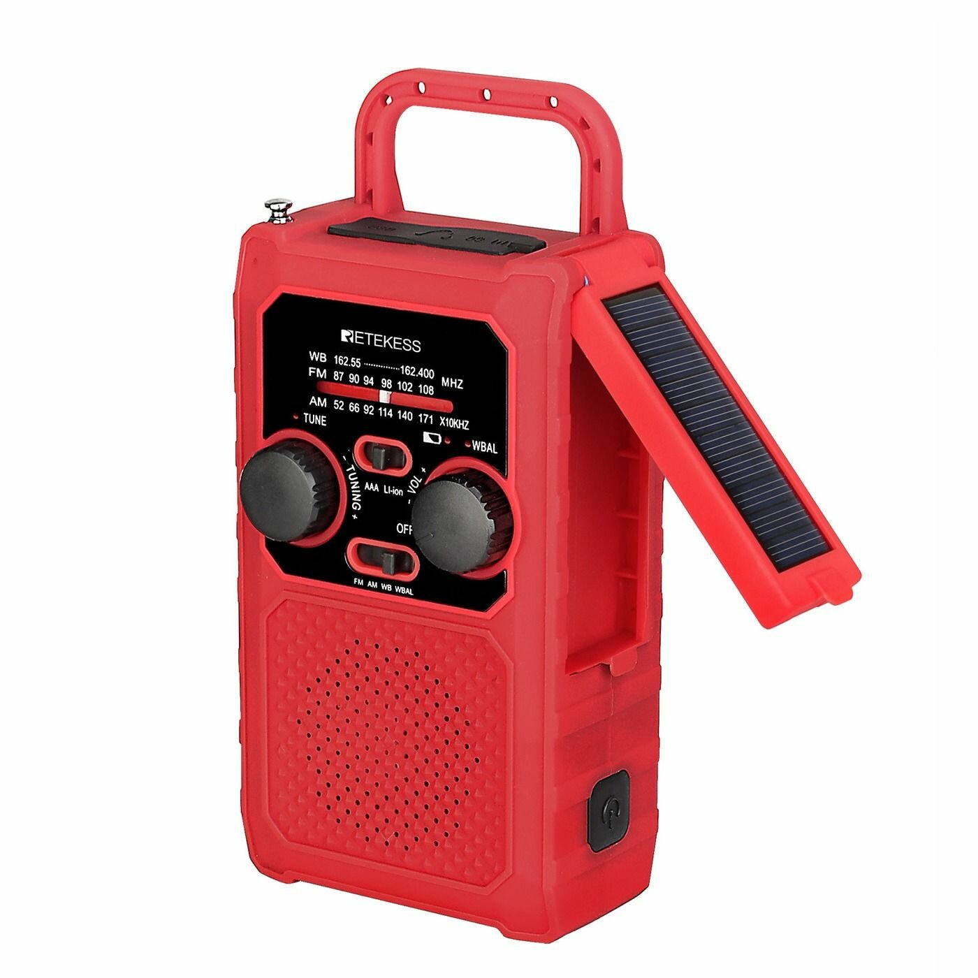 Retekess TR201 Аварийное FM/AM/WB/WBAL радио Портативное радио на солнечных батареях с ручкой