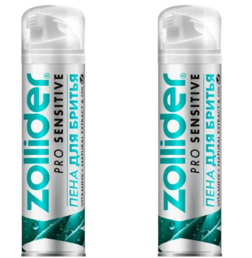 Zollider Pro Sensitive, пена для бритья для чувствительной кожи 200 мл, 2 шт