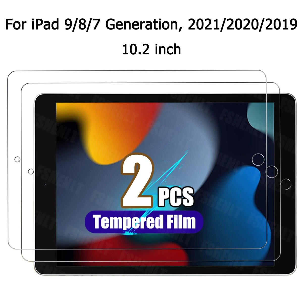 Защитная пленка для iPad 9/8/7 поколения 2PCS Tempered Glass
