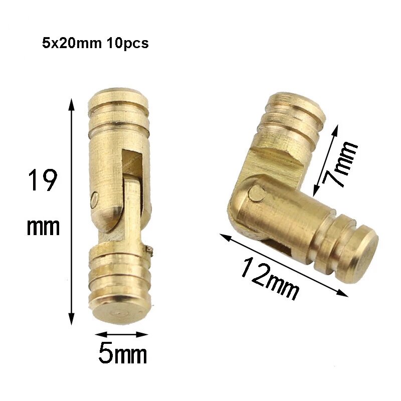 Медные скрытые петли для мебели 10 шт. Gold 5x19mm