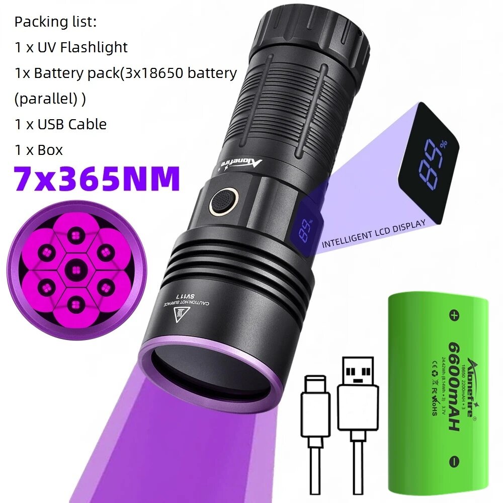 140 Вт 365 нм УФ-фонарик Ультрафиолетовый черный свет Фонарик Сушилка для чернил Флуорессер для денег Кошка Собака Детектор мочи Фиолетовый свет SV117