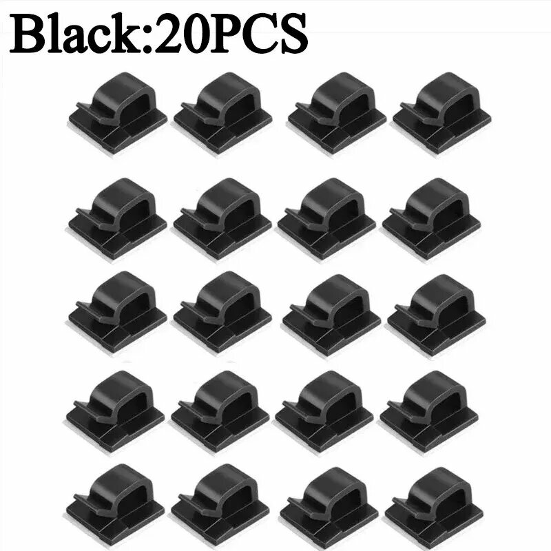 Автомобильные самоклеящиеся зажимы для проводов 30 Pcs black