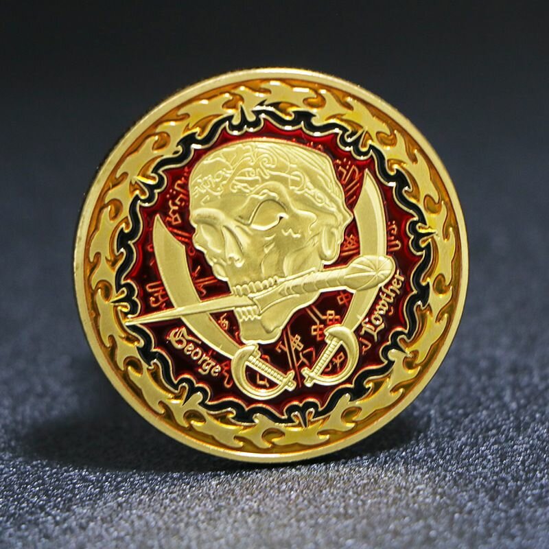 Пиратский корабль Августин Герман Память 1 золотая монета, подходящая в качестве подарка для коллекции