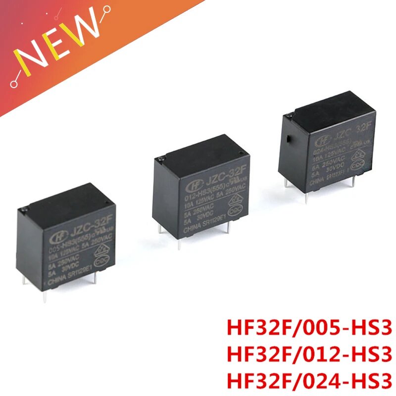 Реле JZC-32F 5A 250VAC 4PIN 5V
