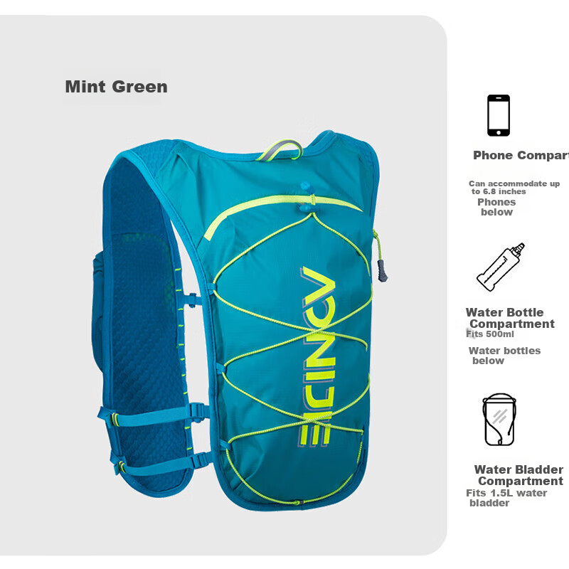 Рюкзак AONIJIE, Trail Running Backpack Double Shoulder Men and Women Lightwe, водонепроницаемый, для активного отдыха, для велоспорта, для бега, лёгкий, унисекс