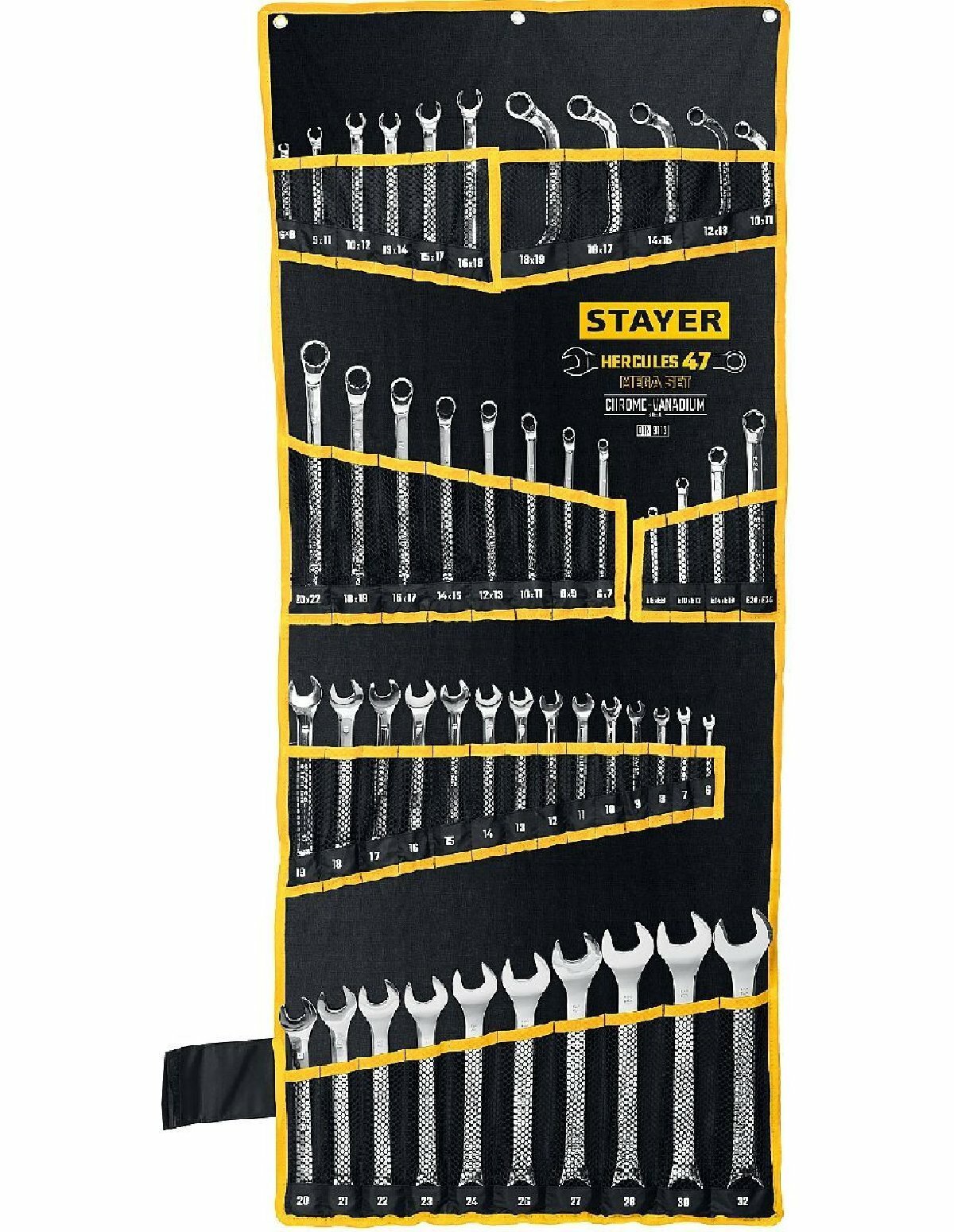 Набор гаечных ключей универсальный STAYER HERCULES 47 шт 6-32 мм хромированные Cr-V сталь нейлоновый чехол