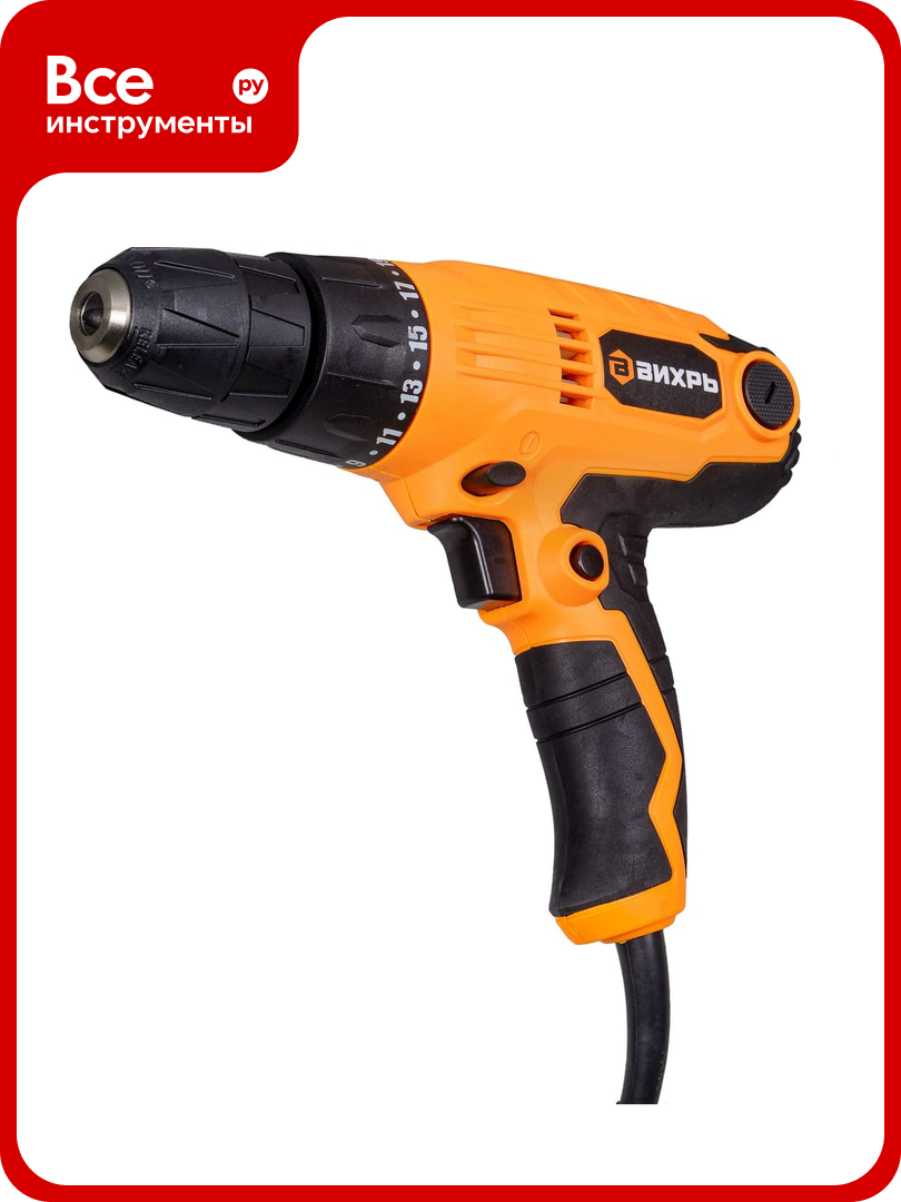 Сетевой шуруповерт Вихрь СШ-2А/34 72/16/3, для бытового использования от однофазной сети