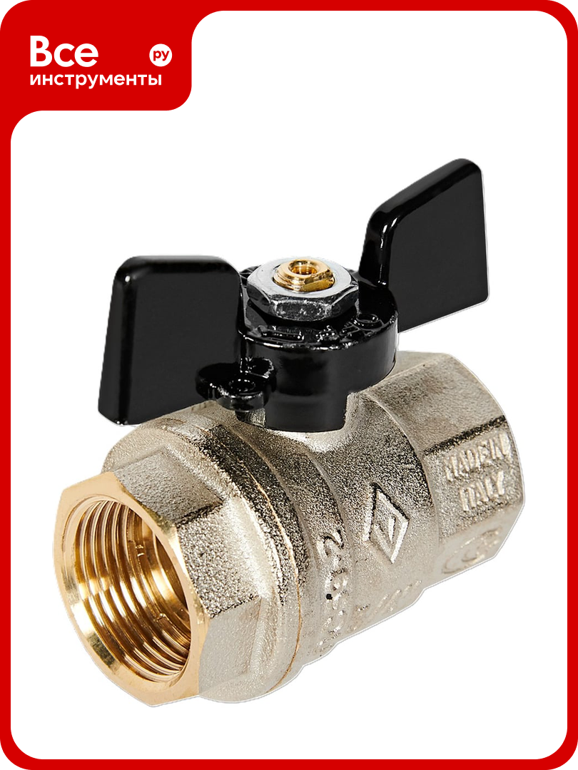 Шаровый кран Bugatti OREGON 3/4 в/в бант артикул 3020067 ИС.081013 03020067, с ручкой в виде банта