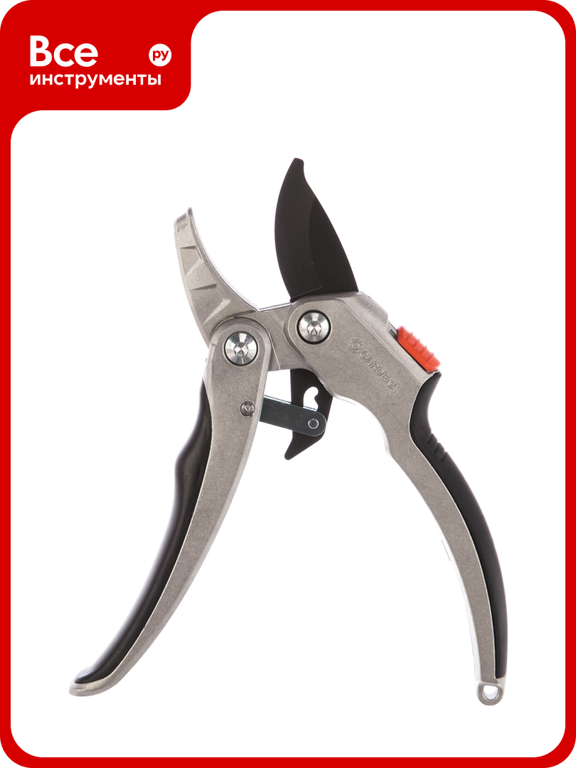 Секатор с храповым механизмом Gardena SmartCut 08798-20.000.00 с антифрикционным покрытием лезвий и резиновой рукояткой