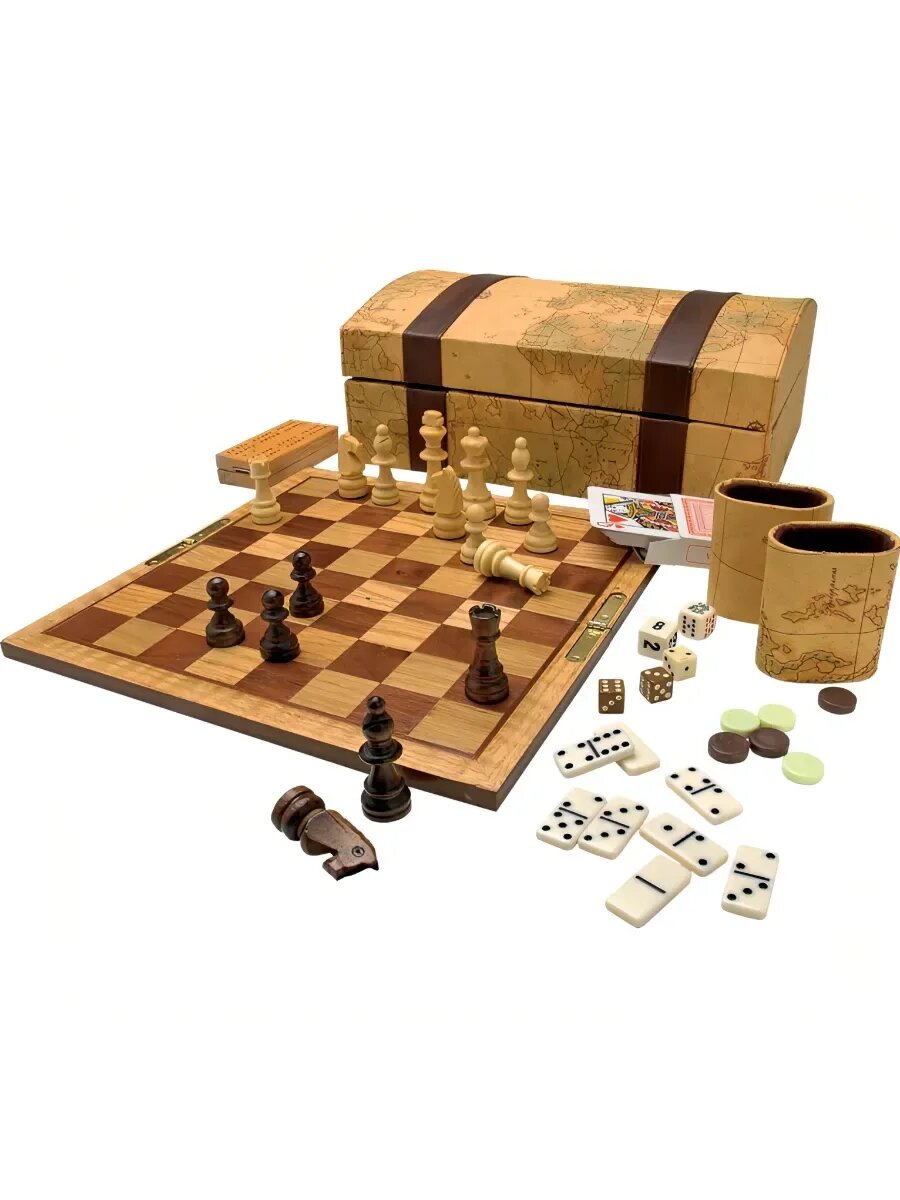 Настольная игра GA005, дерево, 6 в 1, для развития логики и мышления