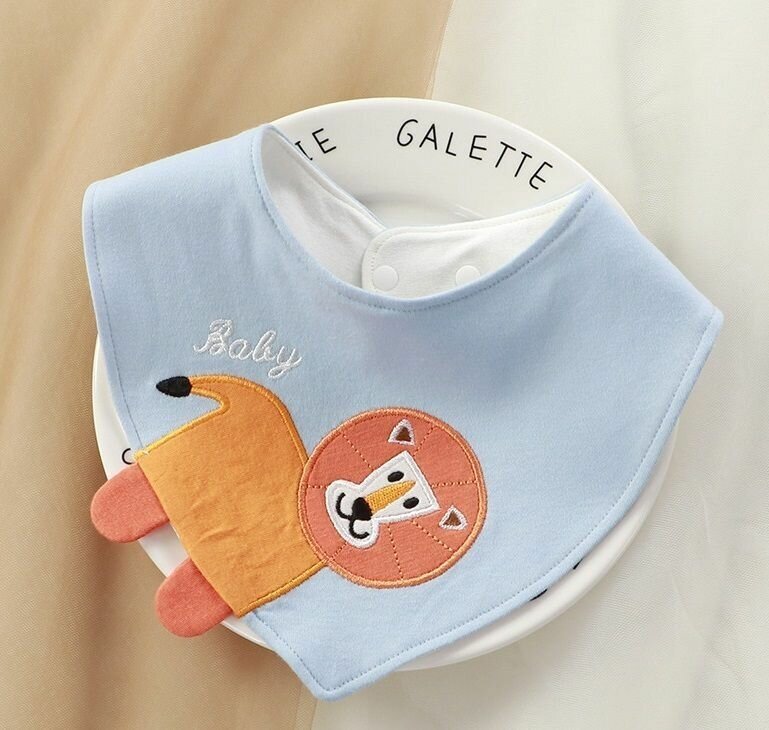 Нагрудник хлопковый мягкий, слюнявчик для кормления