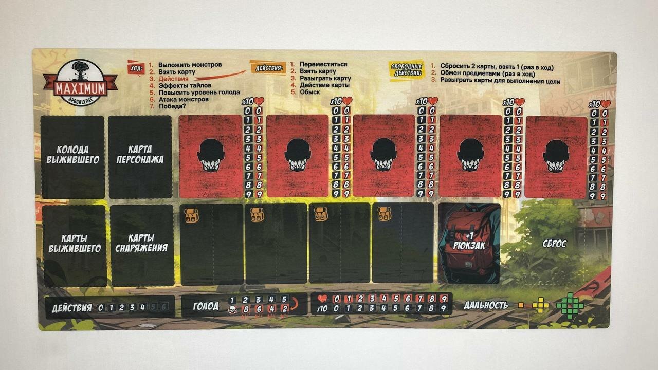 Неопреновый планшет для настольной игры Максимум Апокалипсис (с монстрами)