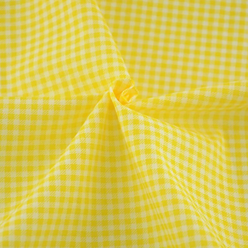 Booksew Клетчатая хлопковая ткань для шитья Желтый, 20cm x 25cm, p038-1