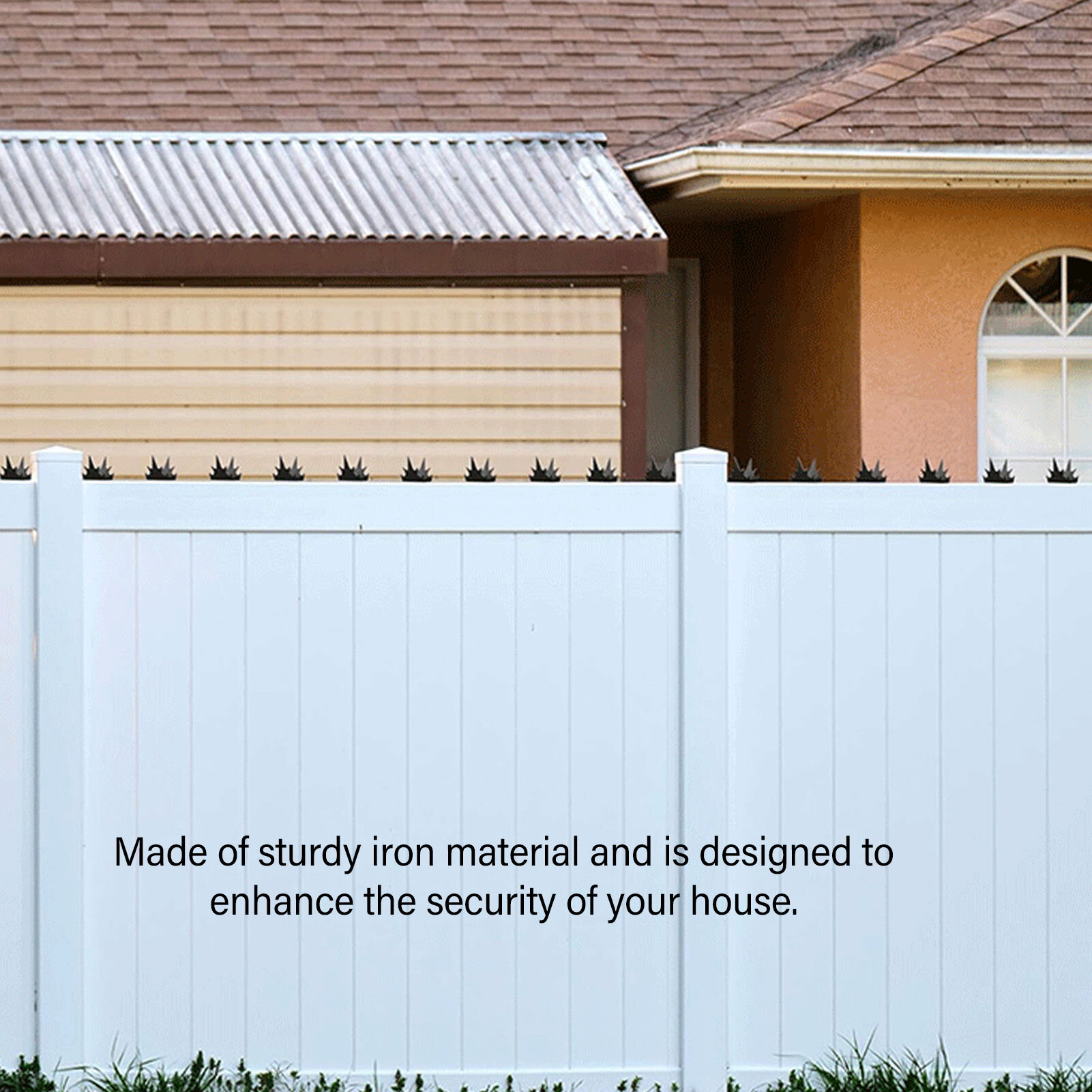 12 шт, железные шипы для забора безопасности, два слоя антикоррозийного покрытия, шипы для забора от воров для дома