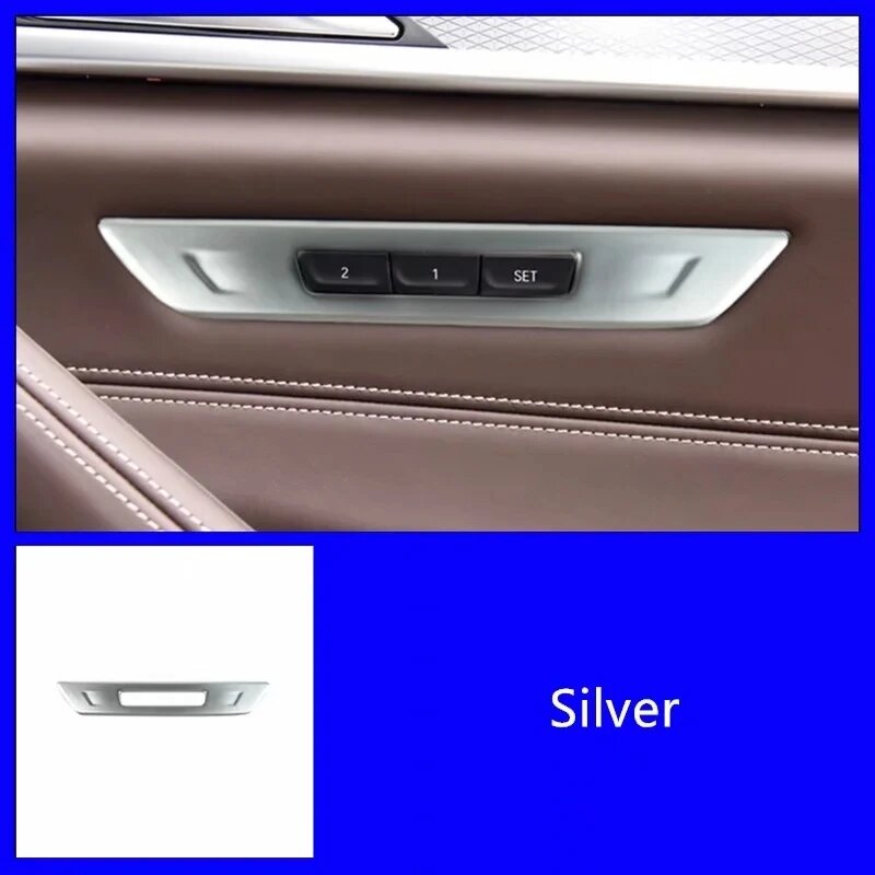 Для BMW 5 серии G30 G38 2018 2019 2020 аксессуары для интерьера автомобильный Стайлинг кнопки памяти для дверного сиденья Silver