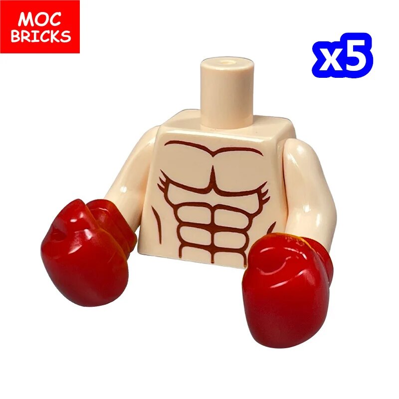 MOC BRICKS Фигурки мышц из блоков 4 см Красный, NO.7