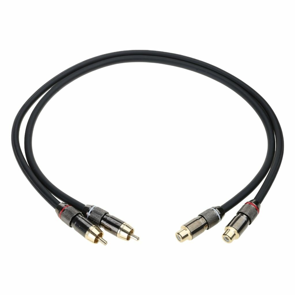 2 удлинителя аудио типа "мужчина-женщина" RCA-50 см-черная прямая головка