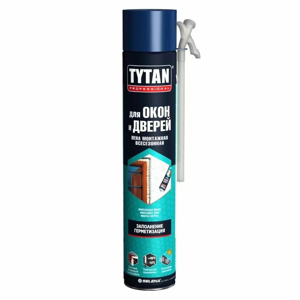 Пена монтажная Tytan Professional для окон и дверей, бытовая, 42 л, 750 мл, всесезонная