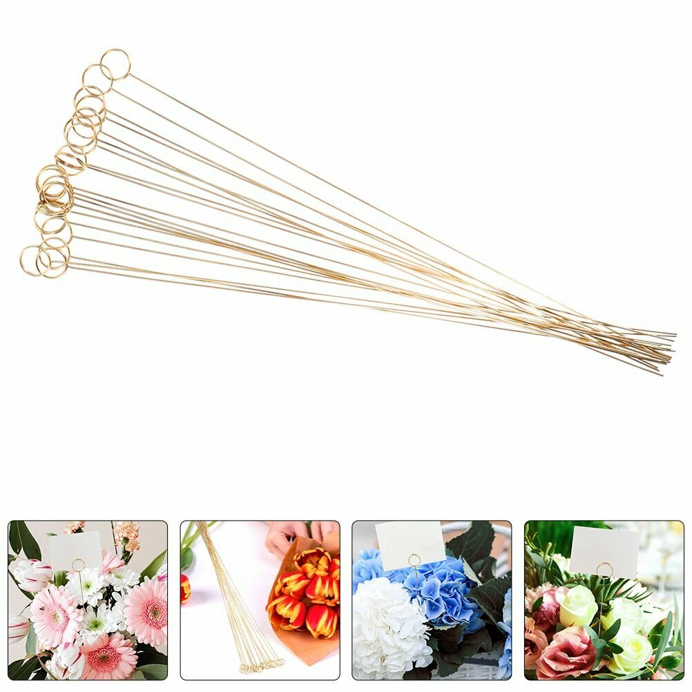 40 шт. цветочных палочек, круглый букет, держатель для открыток, цветочные палочки для свадеб и дней рождения