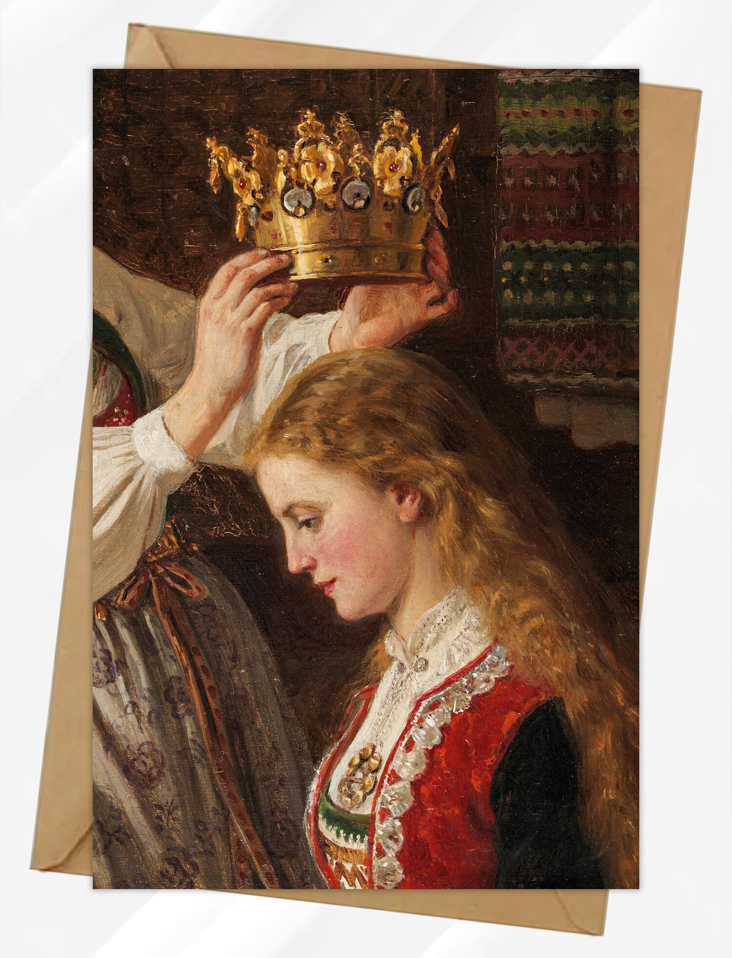 Открытка "Королева" (с конвертом, двусторонняя, подходит под рамку 10х15см, подставка)