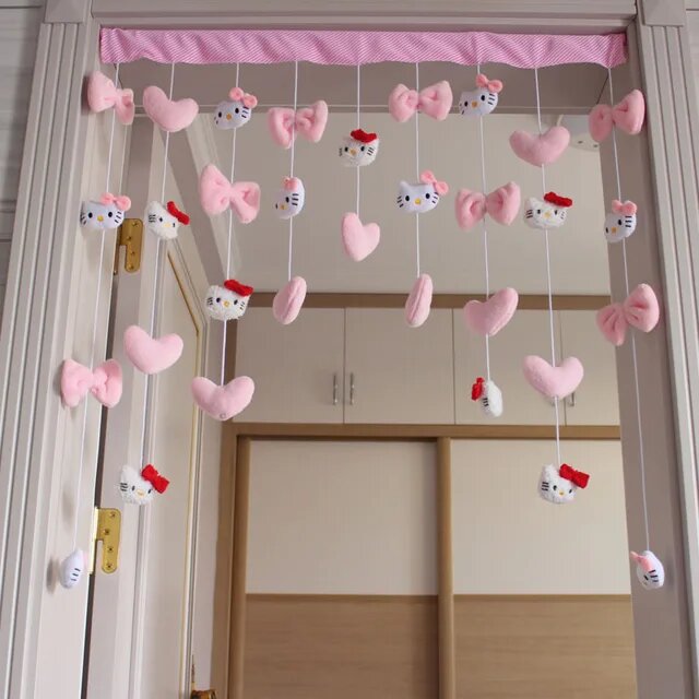 Kawaii Sanrio Hello Kitty подвеска для дверной занавески Melody Kuromi плюшевая игрушка кукла липучка подвеска для спальни гостиной Рождество