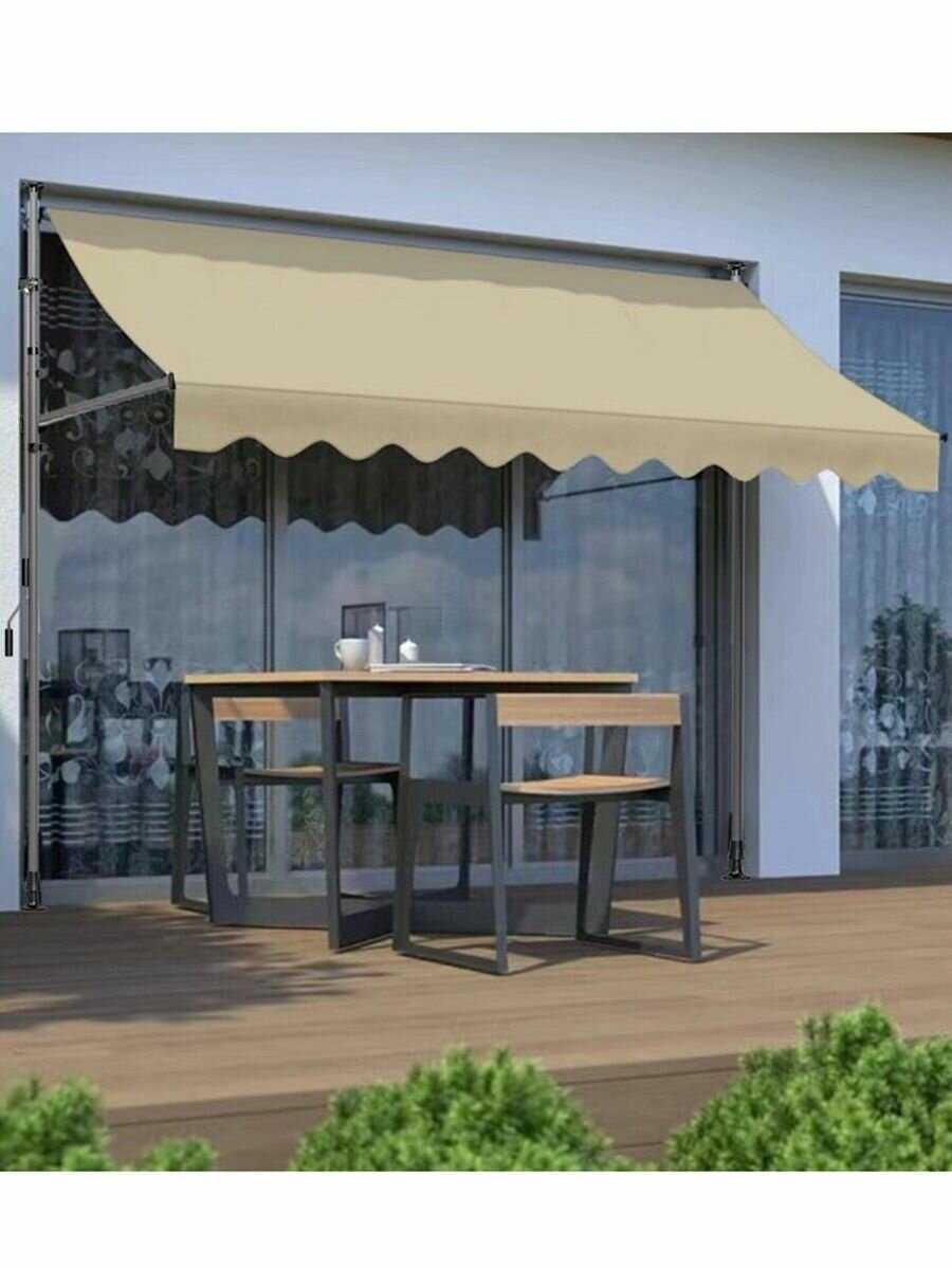 Складной и выдвижной Маркиза локтевая, Локтевой тент для террас и балконов, 2/2,5/3/3,5/4x1,2 м (ширина x выдвижение)