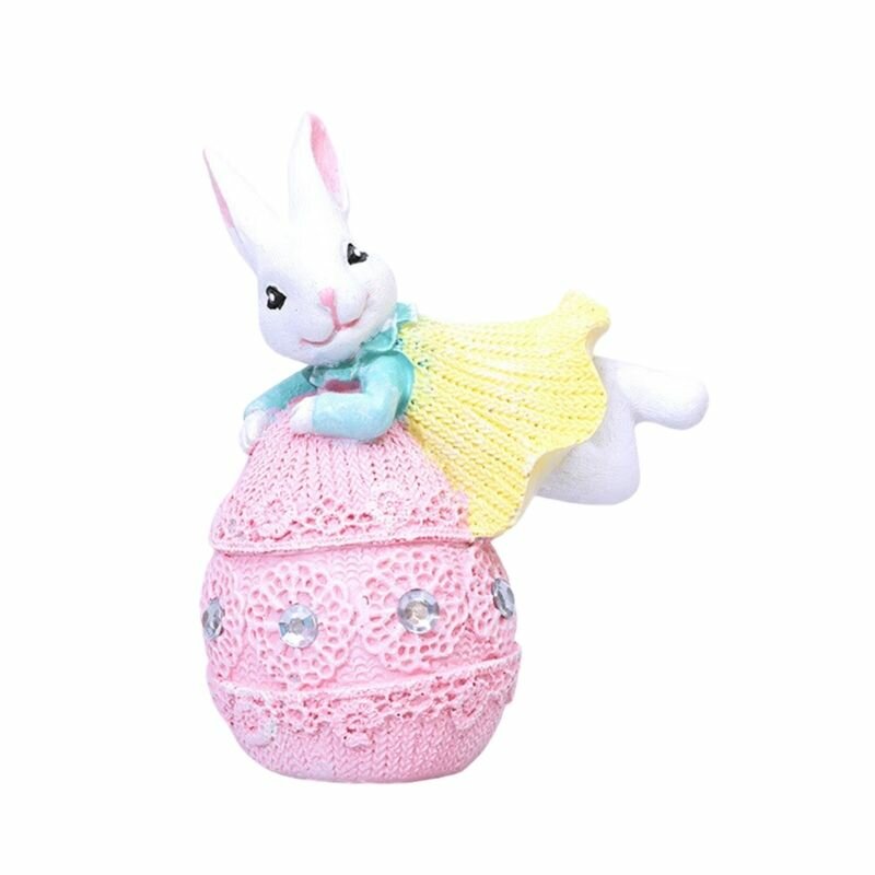 Поделки для украшения рабочего стола гостиной с кроликом из смолы-HA0021C