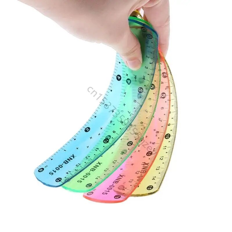 Гибкая прозрачная линейка 15 см для детей