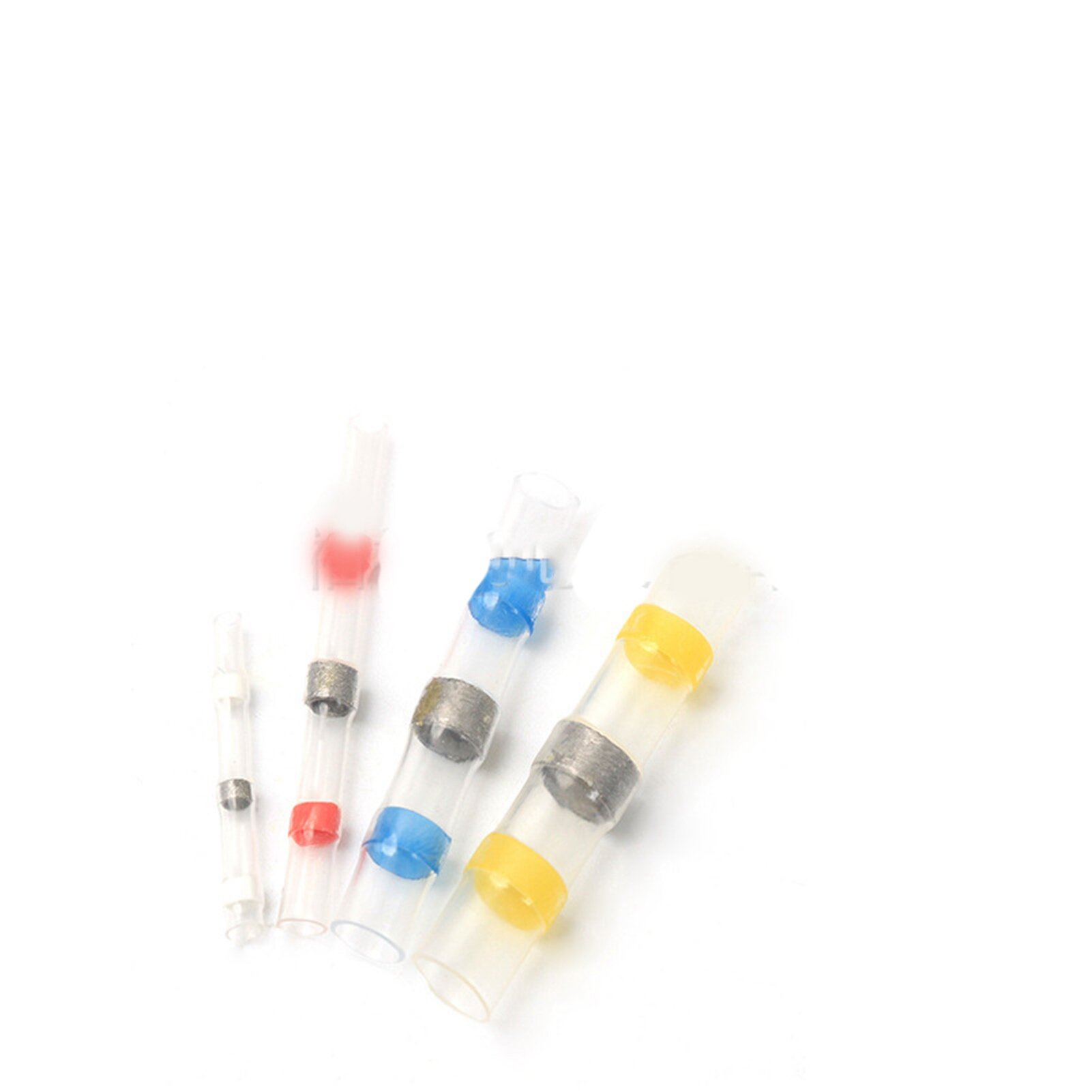 1 комплект термоусадочных клемм, водонепроницаемое кольцо для пайки, изолированные стыковые соединители, ассортимент 300 шт, белые, 25, красные, 35, синие, 30, желтые, 10, трубки, 200