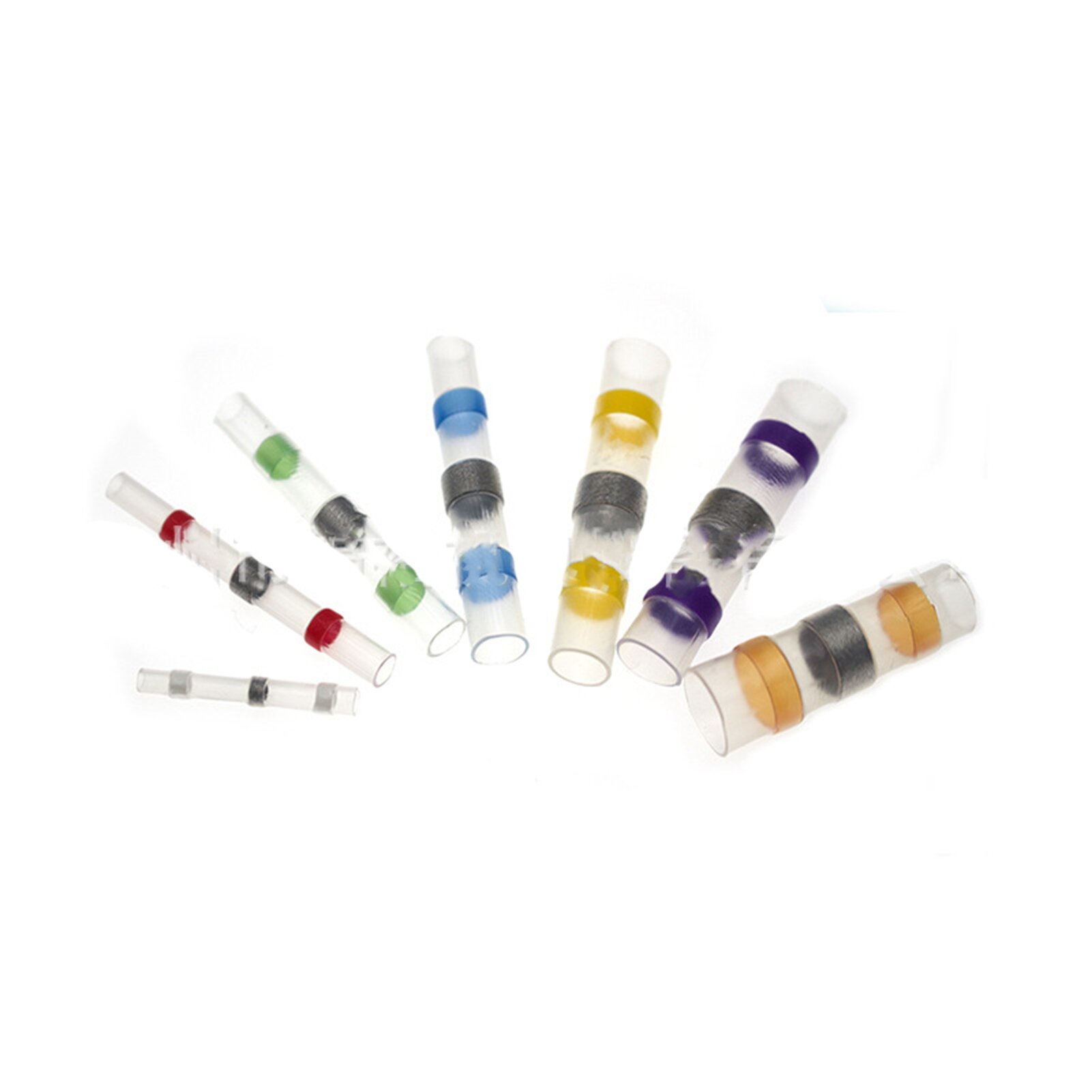 1 комплект термоусадочных клемм, водонепроницаемое кольцо для пайки, изолированные стыковые соединители, ассортимент 800 шт, белый, 70, красный, 80, синий, 80, желтый, 35, трубка 535