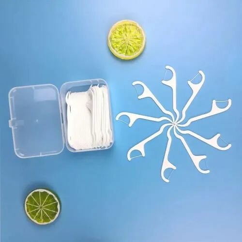 Зубочистка и зубная нить (30/50 штук) Флоссер , межзубная , одноразовая / Пластиковые зубочистки , Флоссер c зубной нитью